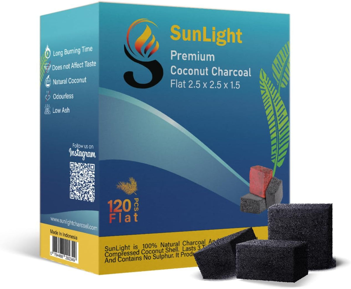 Sunlight Coconut Hookah Charcoal Cubes - 120 Pcs — USHookahSupply